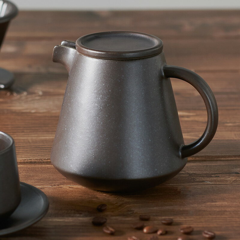 【KEYUCA公式店】ケユカ [美濃焼] DENK IV コーヒーポット ブラック 600ml[コーヒーポット 陶器 ポット 約4杯分 おしゃれ オシャレ モダン シンプル デザイン 日本製 ...