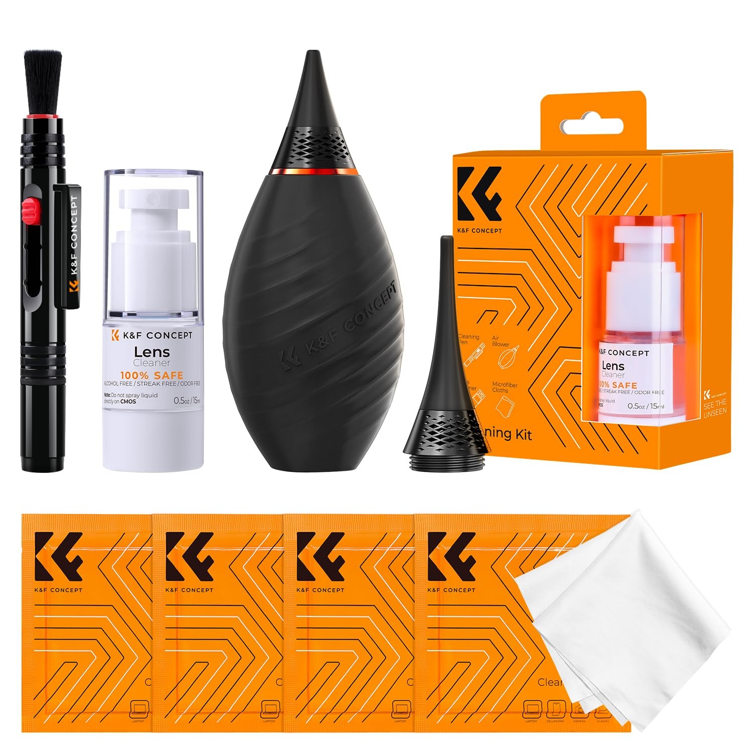 商品詳細 おすすめポイント セット内容： 9-in-1セット高級感シリコンエアブロワー短口×1+長口×1 +クリーニングクロスx6+ クリーニングペンx1+クリーニング液 1本 初心者でも簡単に使える：カメラクリーニングクロスとクリーナーは...