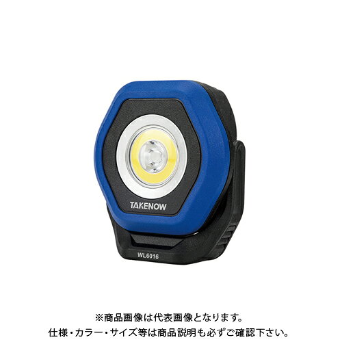 【メーカー】 ●TAKENOW 【特長】 ●ハンドル部にマグネット付き。 ●ハンドル部は180°角度調節が可能。 【仕様】 ●品番：WL6016 ●サイズ(H×W×L)：93.5×80×35.5mm ●質量：210g ●明るさ： メインライ...
