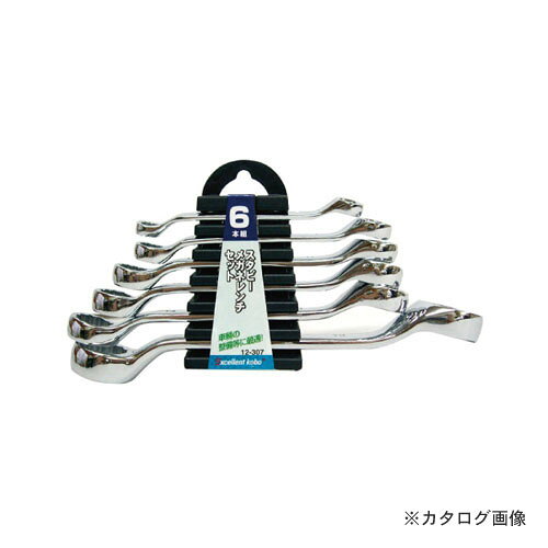 【メーカー名】 ●(株)三共コーポレーション 【特長】 ●車輌の整備等に最適！ ●メガネで本締め・レンチで仮締め 【仕様】 ●サイズ：6×7/8×9/10×11/12×13/14×15/17×19mm ●入数：6本組 【材質】 ●本体：S45C