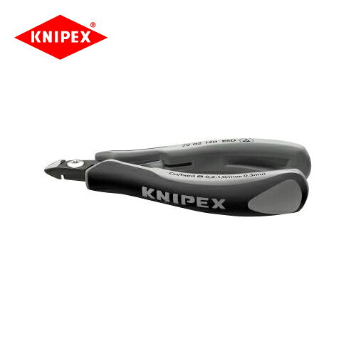 【メーカー】 ●KNIPEX社 【特長】 ●静電気放電（ESD）タイプ。 ●極めて精密なエレクトロニクス関連、精密機器関連の切断作業に最適な高精度のニッパー。 ●入念な焼き入れ処理が施された刃の硬度は約HRC64。 ●ジョイント部は高精度で...