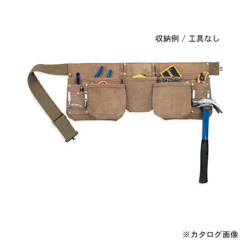 ※画像はイメージになります、商品説明をご確認下さい。 【仕様】 ●サイズ(mm)：W580×H254 ●丈夫な革製の5つのポケット(大×2、小×3) 【関連商品】 クニーズ Kuny's ツールポーチ 409 クニーズ Kuny's ツール...