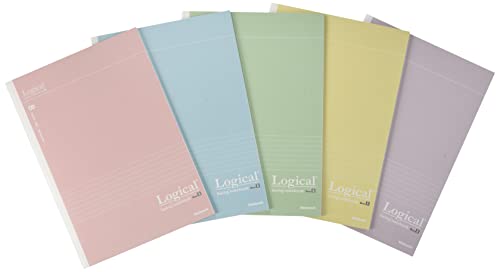 B5/30枚マルチカラー/5冊/NB514B-5P・PatternName:単品・パッケージ個数:1・サイズ:セミB5/ヨコ179xタテ252x厚15mm・本体重量:600g・本文:上質紙70g/、B罫(6mm)・35行・30枚・表紙:コー...