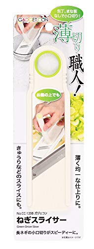 ホワイト/全長17.5×幅4.7×高さ1cm/CC-1208・パッケージ個数:1・製品サイズ:(約)全長17.5×幅4.7×高さ1cm・素材・材質:ABS樹脂、ステンレス鋼・耐熱温度:80度・生産国:日本ガジェコン ねぎスライサー 製品サイ...