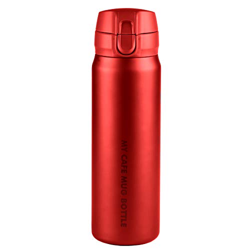 500ml・マットレッド 500ml HB-4783・・Color:マットレッドStyle:500ml・製品サイズ(:約)幅7×奥行7.5×高さ23cm・品名:ステンレス製携帯用まほうびん・実容量: 0.5L・保温効力: 65度以上(6時間...