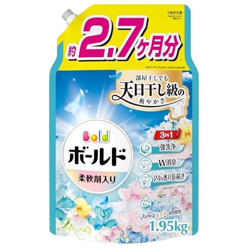 -/詰め替え 1950g/-・PatternName:フレッシュサボンの香りSize:詰め替え 1950g・パッケージ個数:1・新しい洗濯洗剤のボールドジェルは部屋干しでも天日干し級の爽やかさ・3IN1で強洗浄+W消臭+24h香り長続き・爽...