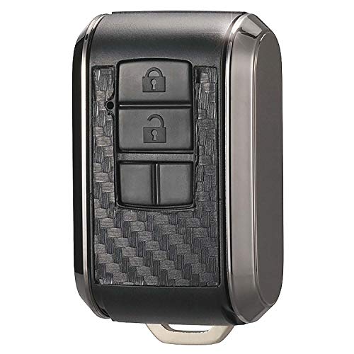 カジュアル・カーボン調ブラック/ブラックメッキ(BLACK CARBON PATTERN) H60×W39×D21(mm) DZ506・スズキ純正リモコンキー（スマートキー）専用キーカバー・高級感のあるカーボン調のデザインをあしらったキーカ...