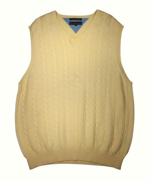 【TOMMY HILFIGER(トミー・ヒルフィガー)】のゴルフウエア・ラインから、コットンニットベスト(90年代製ヴィンテージ)が入荷です。 モデルは身長165cmの標準体型でXLサイズを着用しています。 COTTON-100% MADE...