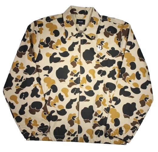 サンフランシスコ発のスケートブランド【HUF(ハフ)】から、コットンツイル素材のダックハンター迷彩柄ショップジャケットが入荷です。 モデルは身長165cmの標準体型でLサイズを着用しています。 各サイズの詳細は下記のとおりです。 M ： 着...