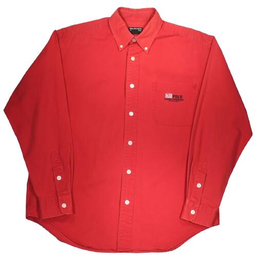 1996年から2007年まで活動していた、ラルフローレンの若者向けジーンズ・カジュアルライン【POLO JEANS(ポロ・ジーンズ)】から、ロングスリーブ・ボタンダウンシャツ(00年代製ユーズド)が入荷です。 胸のブランドロゴは刺繡です。 ...