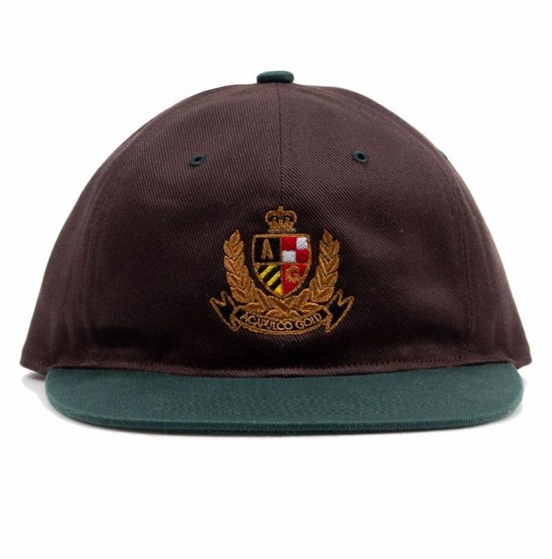 【ACAPULCO GOLD(アカプルコ・ゴールド)】から、コットンツイル生地の【CREST】シックスパネル・キャップが入荷です。 通常より深めのフォルムが喜ばれ多くの定評のを頂いているAGのシックスパネルキャップに、説明不要なクレストロゴ...