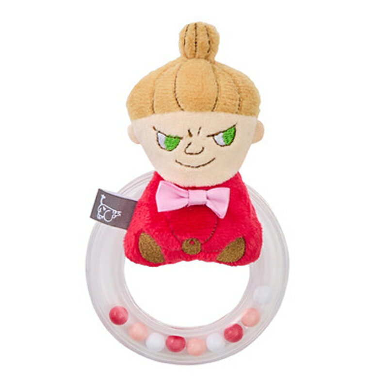 カラフルなビーズが軽やかに動いて、楽しい音を奏でるラトル ■サイズ：W8×D5×H13.5 ■対象年齢：おたんじょうから ■材質：ぬいぐるみ：ポリエステル、リング：ABS樹脂