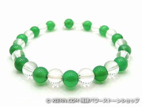 お会計後、通常2営業日以内にネコポス(ポスト投函サービス)で発送、1〜2日程度でのお届けとなります。【パワーストーン仕様】グリーンカルセドニー AAAA 6mm，クリスタル(水晶) AAAAA最高品質 6mm【組み合わせ効果のバランス】開運...