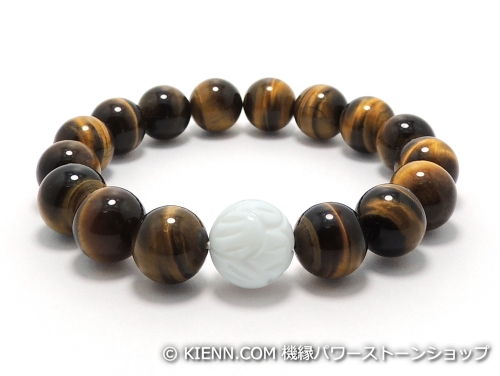 お会計後、通常2営業日以内にネコポス(ポスト投函サービス)で発送、1〜2日程度でのお届けとなります。【パワーストーン仕様】シャコガイ(蓮花彫り) AAAA 12mm，タイガーアイ(最高品質) AAAA 10mm【組み合わせ効果のバランス】金...