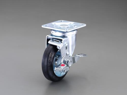 【仕様】●ベアリング無●仕様…自在(ストッパー付)●車輪径×幅…150×40mm●耐荷重…160kg●全高…190mm●材質…金具：スチール（クロームメッキ）、車輪：ゴム●穴径…11mm●サイズ(X×Y)…102×102mm●サイズ(A×B...