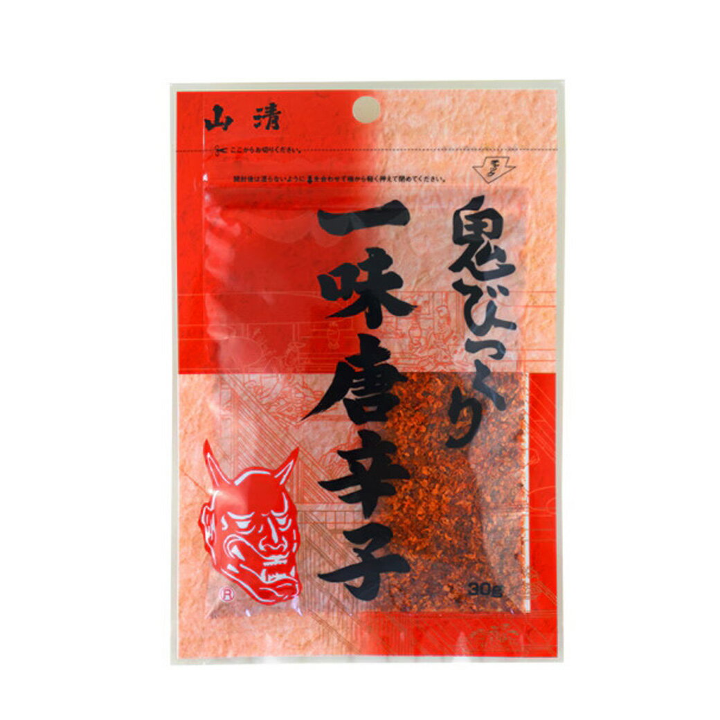 ■商品について 辛味の強い風味豊かな一味唐辛子です。 うどん・そば等の薬味の他、漬もの、鍋もの、焼肉、煮もの、きんぴらなどにご利用ください。 便利なチャック付です。 &nbsp; 名称 一味唐辛子 内　容　量 30g 原　材　料 唐辛子（中...