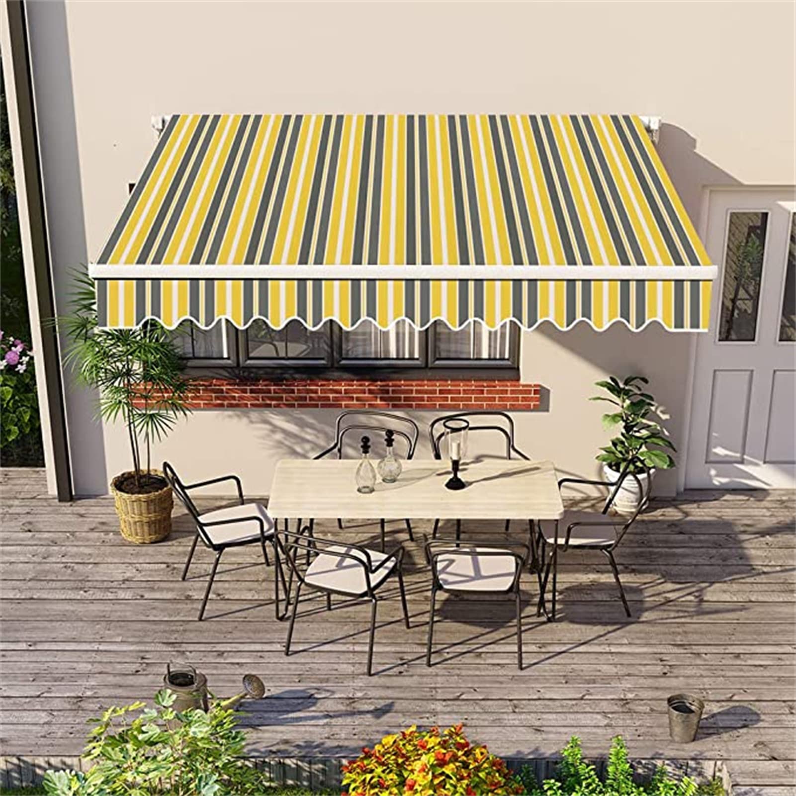 ? 巻き取り シェード取り付けが簡単：ベランダ 日除け シェードDIYの格納式手動日よけは、壁に固定して日光を遮り、より多くの影を得る前に、自分で組み立てる必要があります。太陽や雨を恐れない防食防酸化は、一年中屋外で使用できます。? オーニ...