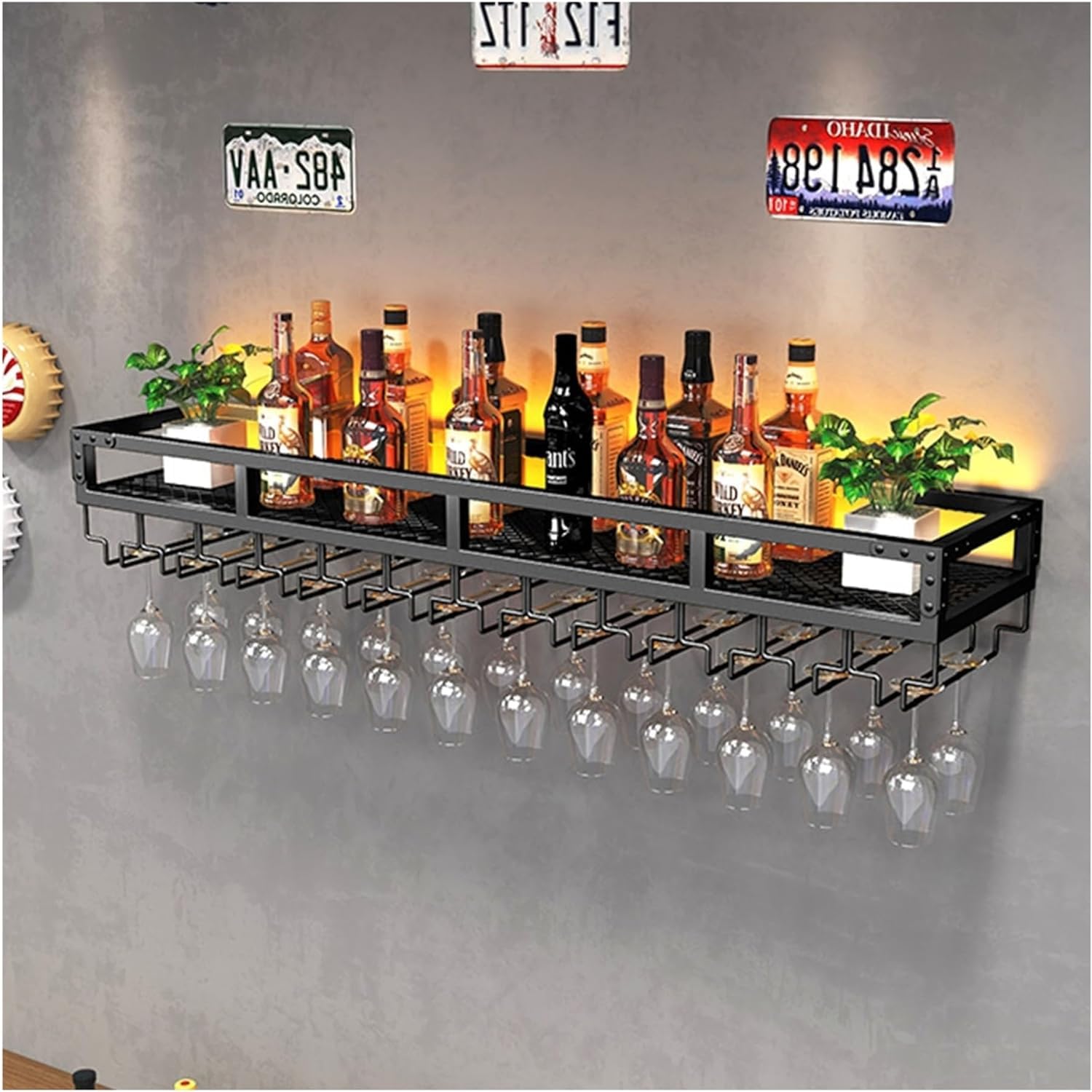 色:?Black-double layer&nbsp;&nbsp;Gold-single layerサイズ:?80*25*14? 【厳選された高品質素材のフレーム】:ワインラックの壁に取り付けられたワインラックは、大胆で厚みのある鉄パイプを...