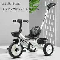【耐久性のある幼児用ベビーカー】三輪車のフレームは、非常に安定した三角形構造と高度な微細溶接を備えた高品質の高炭素鋼で作られており、50kgの重量を運ぶことができます。 【ペアレント・アシスト・プッシュ・ベビーカー＆ペダル三輪車】ペアレント...