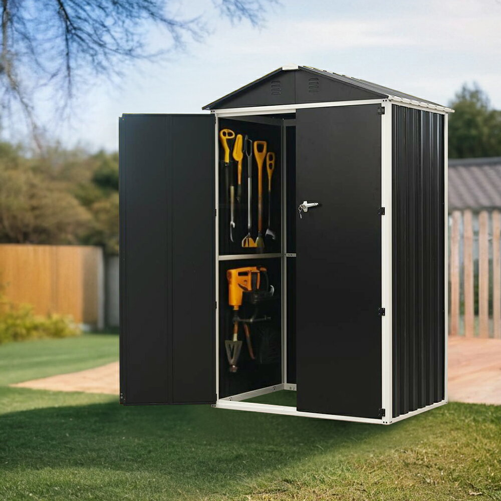 【大容量でスッキリ収納】園芸道具・夏のビーチ用具・クリスマス飾り・・・1230Lの容量収納力抜群庭や室内で場所を取る物品をしっかり片付けることができます。スペースが無駄なく使え、庭にはすっきり！ 【しっかりとした頑丈なスチール素材 安定感ア...