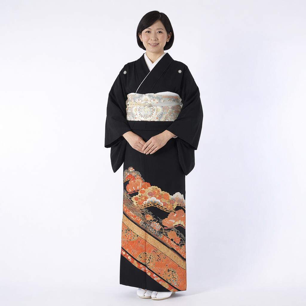 黒留袖「雪持ちの松」フルレンタルセット 商品番号：SP-014 以下の日程はお貸し出しができません。 商品番号：【SP-014】 商品名 雪持ちの松 商品の特徴 素材 シルク 着物寸法 身丈 162cm／裄 63cm／前幅 24cm／後幅 ...