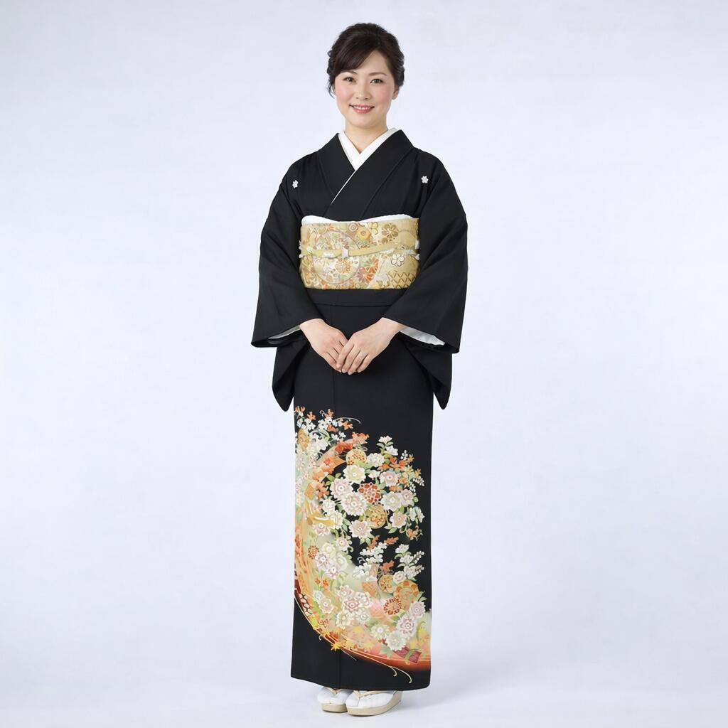 黒留袖「瑞花錦」フルレンタルセット 商品番号：SP-021 以下の日程はお貸し出しができません。 商品番号：【SP-021】 商品名 瑞花錦 商品の特徴 素材 シルク 着物寸法 身丈 170cm／裄 67cm／前幅 24cm／後幅 30cm...