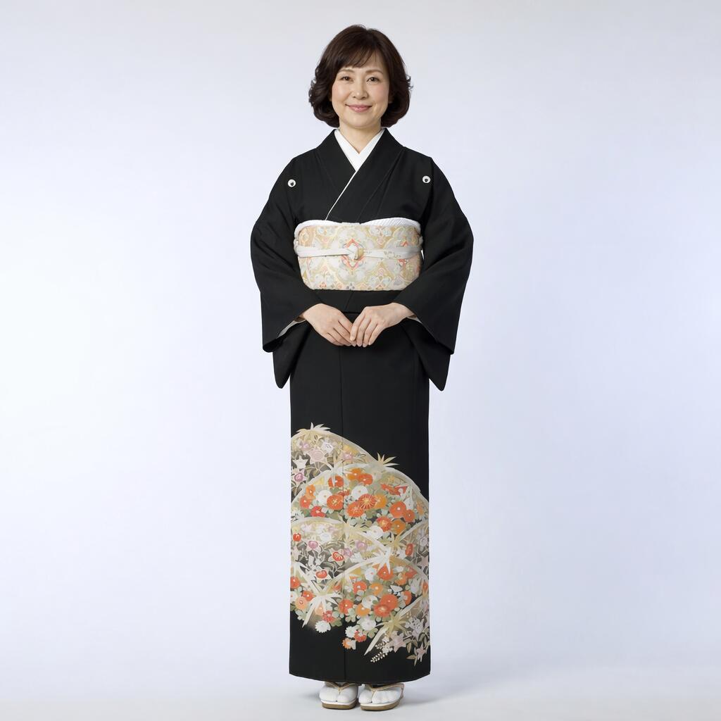 黒留袖「光悦垣菊に橘花」フルレンタルセット 商品番号：SP-025 以下の日程はお貸し出しができません。 2026年5月9日～2026年5月24日 商品番号：【SP-025】 商品名 光悦垣菊に橘花 商品の特徴 素材 シルク 着物寸法 身丈...