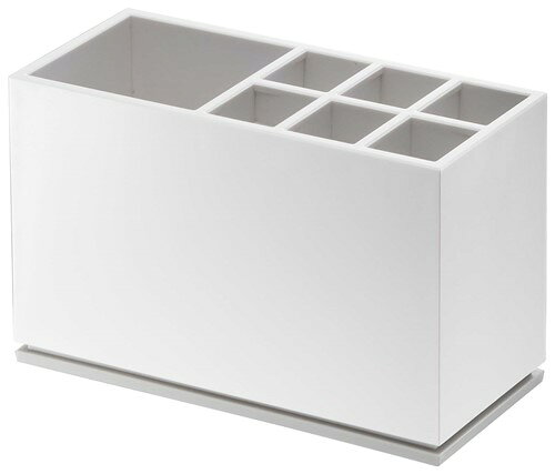 トゥースブラシスタンド ミスト 山崎実業 WH 約11X5X6cm●歯ブラシ・歯間ブラシ・歯磨きチューブをまとめて収納できます。シンプルな設計でお手入れしやすく、いつも清潔に使用できます。【仕様】サイズ（CM)約11X5X6cm主材蓋：AB...