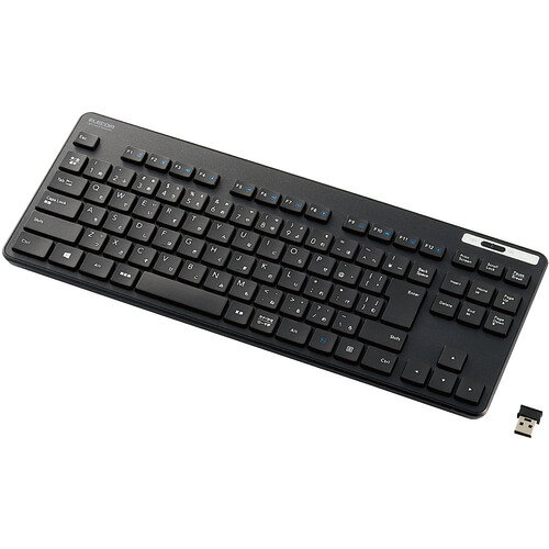 エレコム TK-FDM109TKBK ワイヤレスキーボード 薄型メンブレン式 抗菌 コンパクトサイズ ブラック ●こちらの製品は表面上における細菌の増殖を抑制、あるいは阻害する性能を有したもので、JIS(日本産業規格)が定める抗菌性試験に準...