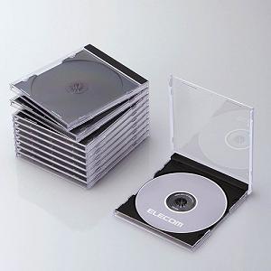 エレコム CCD-JSCN10BK CD/DVD/Blu-rayプラケース 1枚収納 10パック 標準厚10.4mm ブラック ●厚さ10.4mmの標準タイプ。インデックスカードだけでなく背ラベルも収納できる標準タイプのBlu-ray/DV...