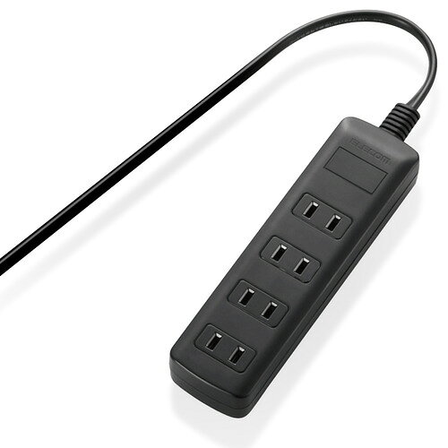 エレコム T-K1A-2425BK 雷ガードタップ 2.5m 雷サージ吸収12500V 4個口 絶縁キャップ付き ブラック ●パソコンやテレビなどの精密機器を雷から守る!高性能雷サージ吸収素子内蔵、安全性と使い勝手に配慮した雷ガードタップ。...