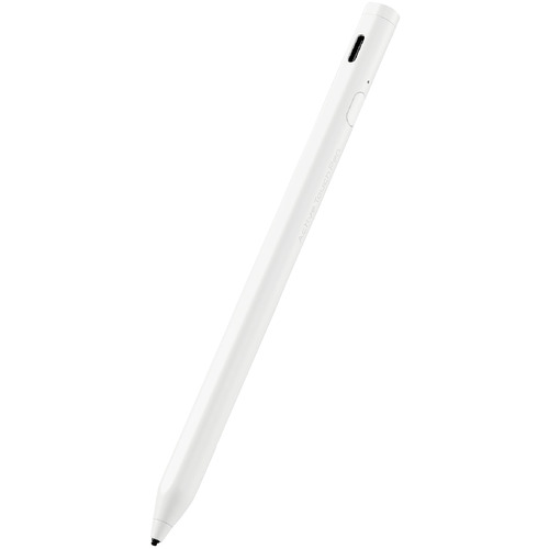 エレコム P-TPACST03WH タッチペン スタイラスペン 充電式 Type-C 充電 磁気吸着 極細 樹脂 D型 ペン先交換可 対応 ホワイト ●1.5mmの極細ペン先により、繊細に書き込みができる充電可能な汎用アクティブタッチペンで...