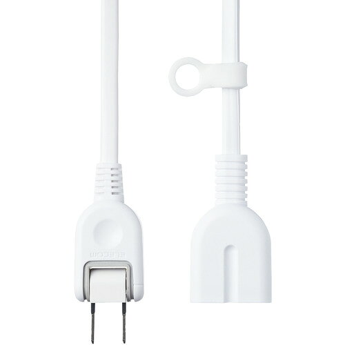 エレコム T-X01-2120WH 電源タップ コンセント 2m 2P 1個口 ほこりシャッター 絶縁キャップ スイングプラグ 125V 15A 1500W ホワイト ●機器のコードがコンセントに届かない場合などに、電源を延長するためのコー...