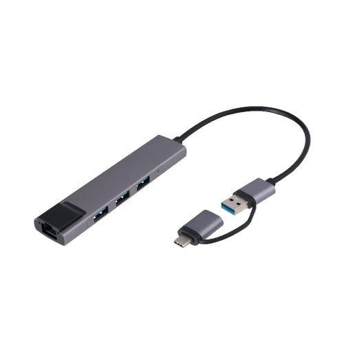 ナカバヤシ UH-C3L373GY USB Type-Aポートx3搭載ハブ Type-A&C 有線LAN変換アダプタ付き グレー発売日：2023年7月上旬●有線LANアダプタ付き。LANポートが無いPCでも有線LANが使えるようになります。...