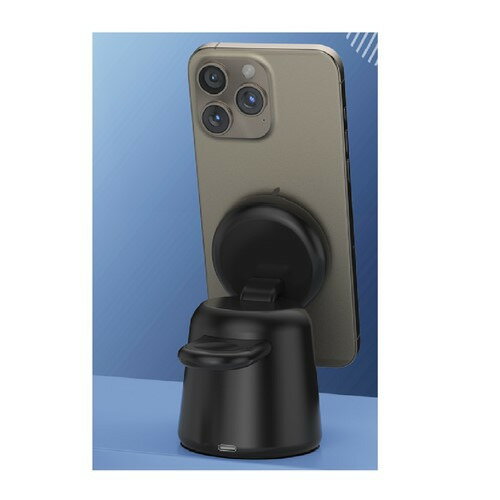Lazos L-SWYMGWS-BK マグネット式 ワイヤレス充電器 iPhone 12以降 Apple Watch & AirPods ブラック発売日：2024年10月16日●iPhone、Apple Watchを省スペースで2台同時ワイ...