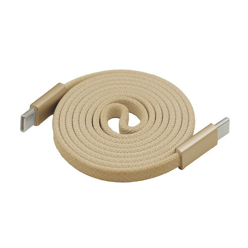 AXELTECH CBMCC01CGD フラットマグネットType-C to Type-Cケーブル USB PD60W対応 ファブリック素材採用 約1m シャンパンゴールド発売日：2026年5月下旬●磁力で薄くスマートにまとまるケーブル内部...