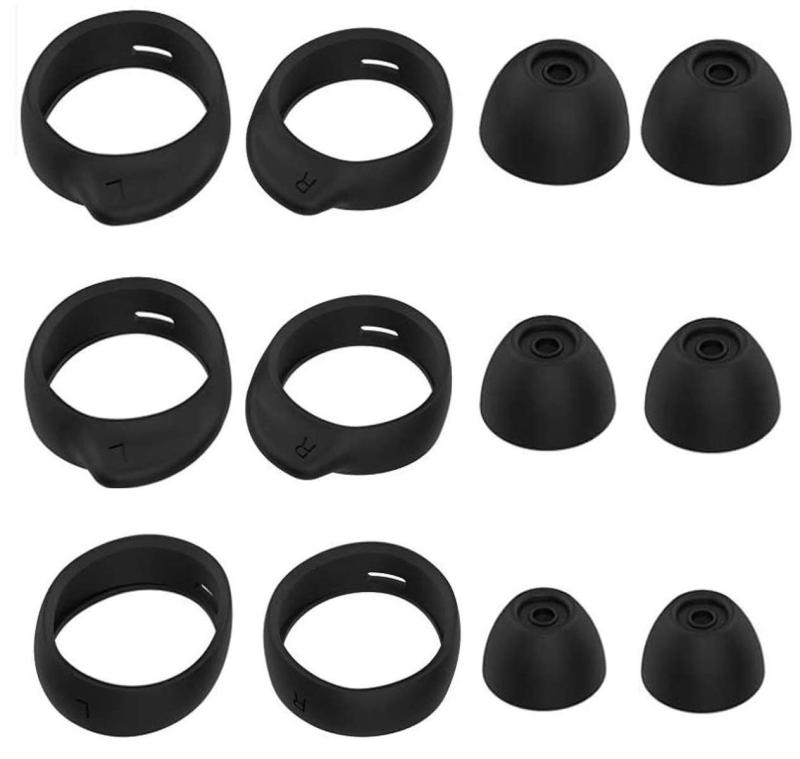 A-Focus ウィングチップ と イヤーチップ Galaxy Buds+ ブラック用 イヤーピース ウィングチップ 各 S/M/L 3ペア Buds/Buds＋プラスに適合Galaxy Buds＋に適合するイヤーチップとウィングチップセッ...