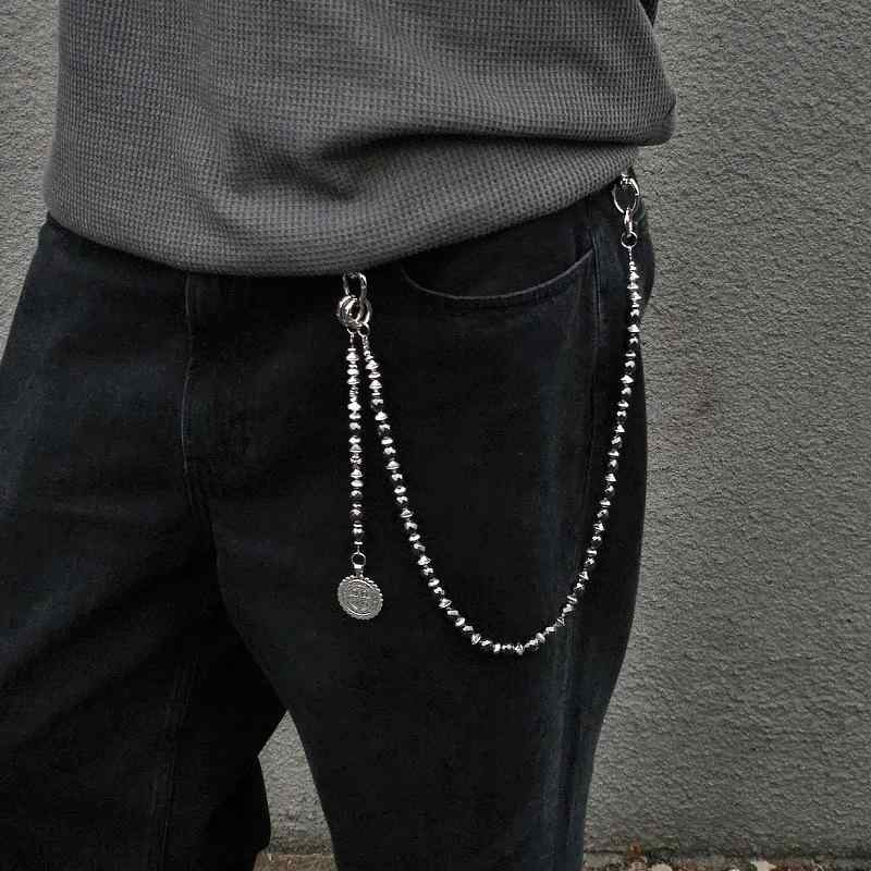 ・加工: ハンドメイド・種類: パンツチェーン・スタイル: ユニセックス・テイスト: 欧米風・包装: 個別包装パンツチェーン 男女兼用 ウォレットチ メンズジュエリー アクセサリー ウォレットチェーン 新登場! A:亮黒パール丸牌パンツチェ...