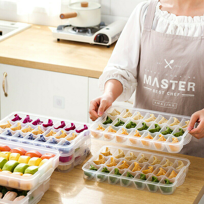 餃子 収納ボックス ギョーザケース 冷凍 収納ボックス 積み重ね可能 蓋付き ハンドル付き 透明 冷凍餃子クス ストレージボックス 大容量 收 盒 餃子収納ケース 冷凍餃子ワンタン箱 家庭用 冷蔵庫用 キッチン収納 急速冷凍餃子蓋付きで衛生...