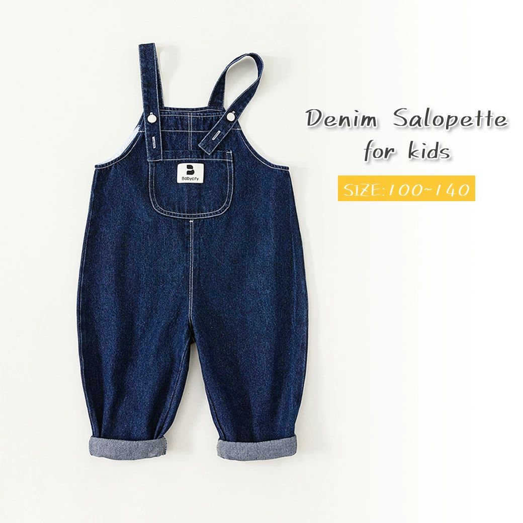 春夏に大活躍シンプルなキッズ用サロペット★ こども服 サロペット キッズウェア デニムオーバーオール 可愛い 幼児 小学生 シンプル シンプルで着回ししやすいキッズ用サロペット！ Tシャツと合わせたり、パーカー、ブラウスとも◎ 男女兼用で使...