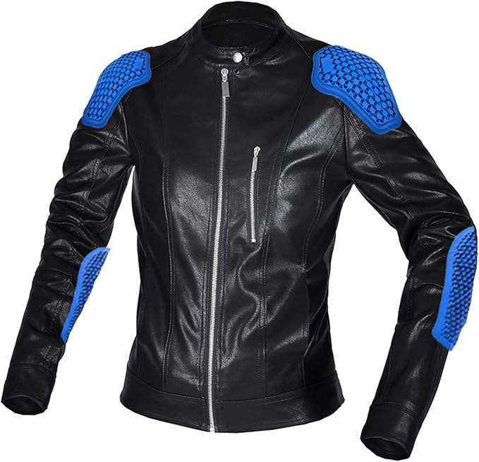 バイク用レザージャケット レディース用 ライダースジャケット レザー ライディングジャケット プロテクター付き レーシングジャケット PUレザー バイクウェア 春秋冬 防風撥水 ブラック Mサイズ PUレザー バイクウェア 春秋冬 防風撥水...