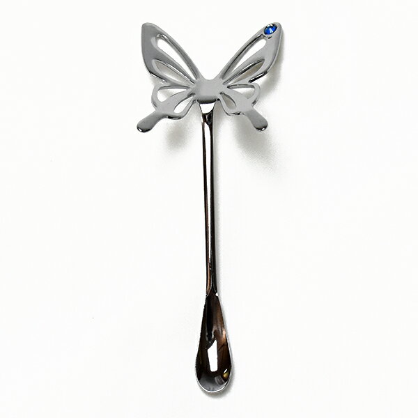 ■商品情報 サイズ(mm) 長さ：122 材質 ステンレス（ピューターメッキ）、クリスタルガラス 納品形態 PP袋入り その他 食洗機不可・日本製 ■商品特長 コップの縁に引っ掛けることができるマドラーです。まるでグラスに蝶が止まっているか...