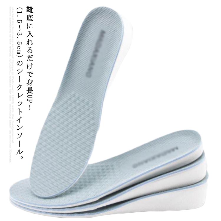 スタイルアップと実用性を兼ね備えたインソール。22.5cm-27.0cmまで幅広く使えます。少しだけ背を高く見せたい方や脚を長く見せたい方におすすめ！ サイズ 35 36 37 38-39 40 41 42 43-44 サイズについての説明...