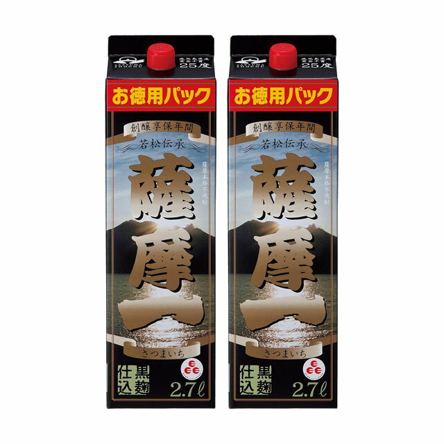 商品詳細 ■商品番号 268915 ■商品種別 芋焼酎 ■内容量 2700ml×2本 ■アルコール度数 25度 ■麹菌 黒麹 ■蒸留方法 常圧蒸留 ■メーカー 若松酒造（株） ■原材料 芋・米麹 コメント 厳選された鹿児島県産「黄金千貫」を...