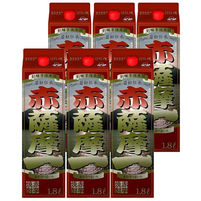 商品詳細 ■商品番号 229243 ■商品種別 芋焼酎 ■内容量 1800ml×6本 ■アルコール度数 25度 ■麹菌 黒麹 ■蒸留方法 常圧蒸留 ■メーカー 若松酒造 ■原材料 芋・米麹 コメント 新鮮な鹿児島県産のさつまいもを黒麹で丹念...