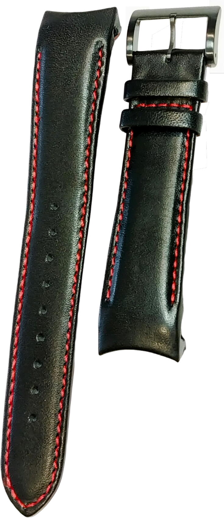 EQW-M1000L用ベルト（バンド） ■材質：牛皮（赤ステッチ） ■色：黒　裏側：赤 ■美錠：黒美錠 ■バネ棒付き。 ■幅：22mm ■EQW-M1000,EQW-M1001のウレタン、メタルバンドモデルにも 　取り付けできます。（バネ棒...