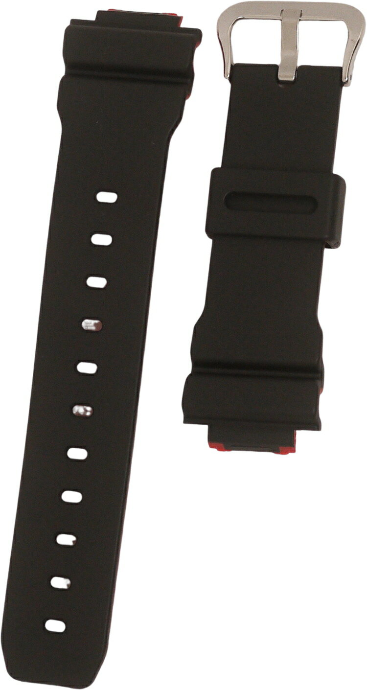 DW-5600UHR-1JF用純正バンド（ベルト） ・材質：ウレタン樹脂 ・色：黒　裏側：赤 ・美錠：シルバー ・備考：DW-5600,GW-M5610,GW-M5600,DW-5000,GW-6900,DW-6900,GW-5000にも取...