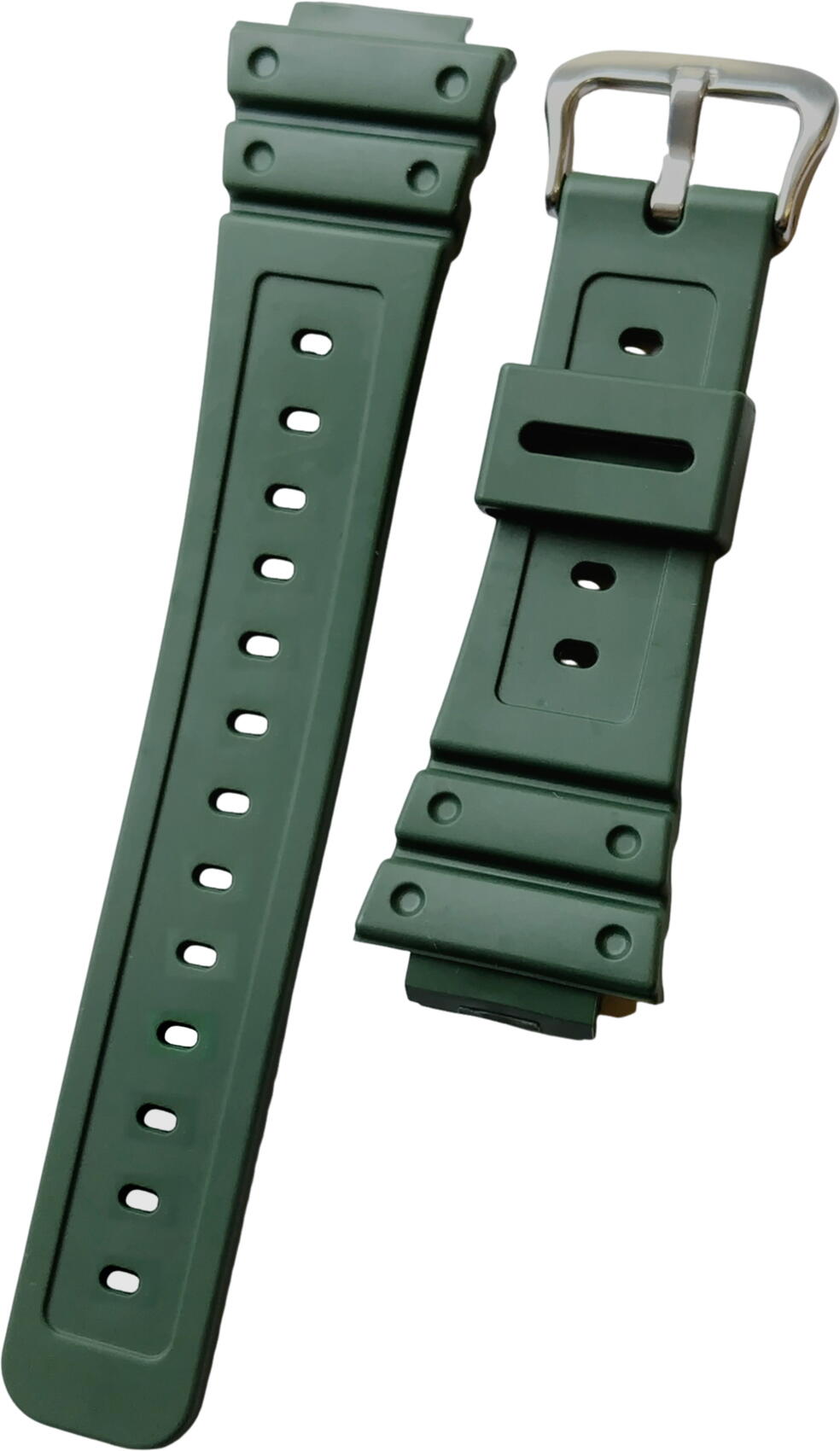 【濃いグリーン】DW-5600RB-3JF用バンド（ベルト） ※材質：ウレタン樹脂 ※色：濃いグリーン ※DW-5600,DW-069,DW-6900,GLX-5600,GW-M5600,GD-X6900,GW-M5610BA,GBX-10...