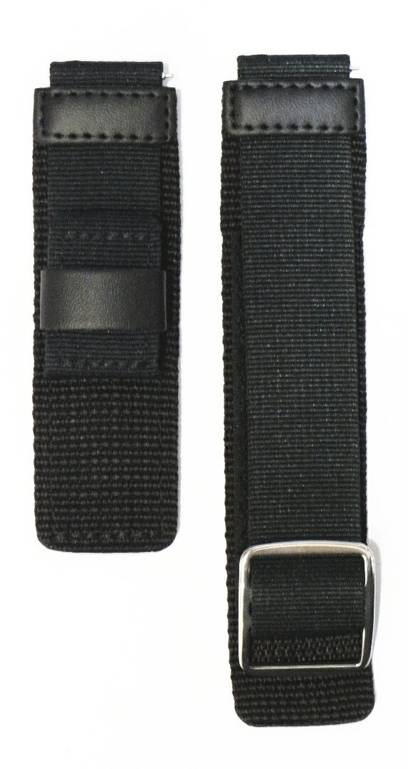 WSD-F20X-BK用バンド（ベルト） 材質：ナイロン/合皮製 幅：23mm フリーサイズ：ベルト自体最大約20cmくらいまでの長さになります。 ※カシオ製以外でも幅23mmの時計でしたら取り付けられます。 ※着脱が簡単なバネ棒が装備され...