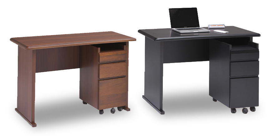 天板はやさしいカーブの付いた丸みのあるデザインの机。ワゴンの深引き引出はフルオープンレール付で引きやすく、A4ファイルが収納可能。 商品名 デスク　ライト サイズ W1100×D550×H720mm 材質 天板/ポリ化粧合板 側板/プリント...